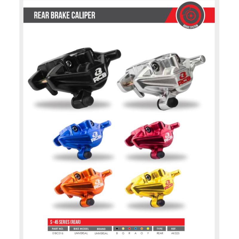 RCB Rear Brake Caliper S-45 Seriers Universal Y15ZR / Lc135 ES / FZ150i ...