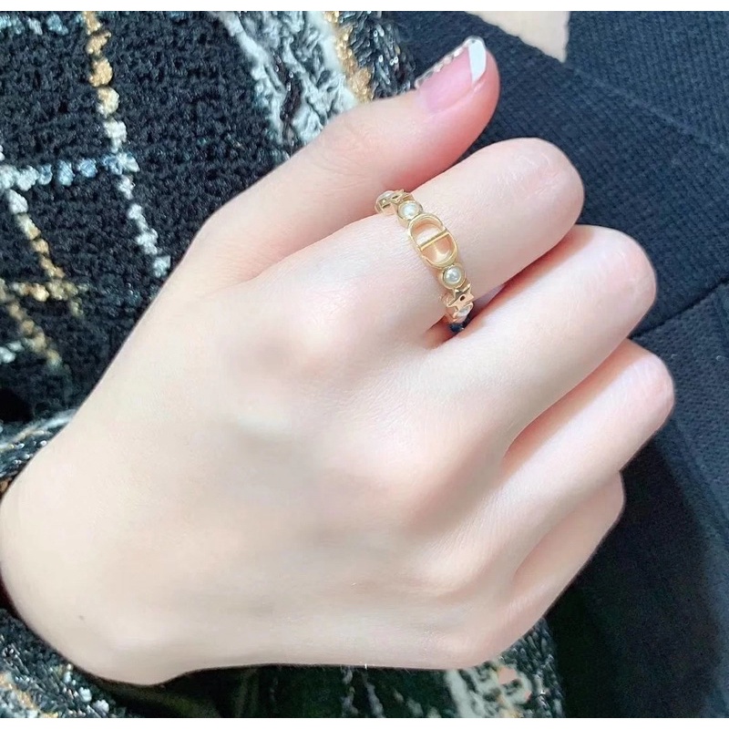 Fashion Korean Style 18k Gold Mini Ring Dr Ori Logo Jewelry | Shopee ...