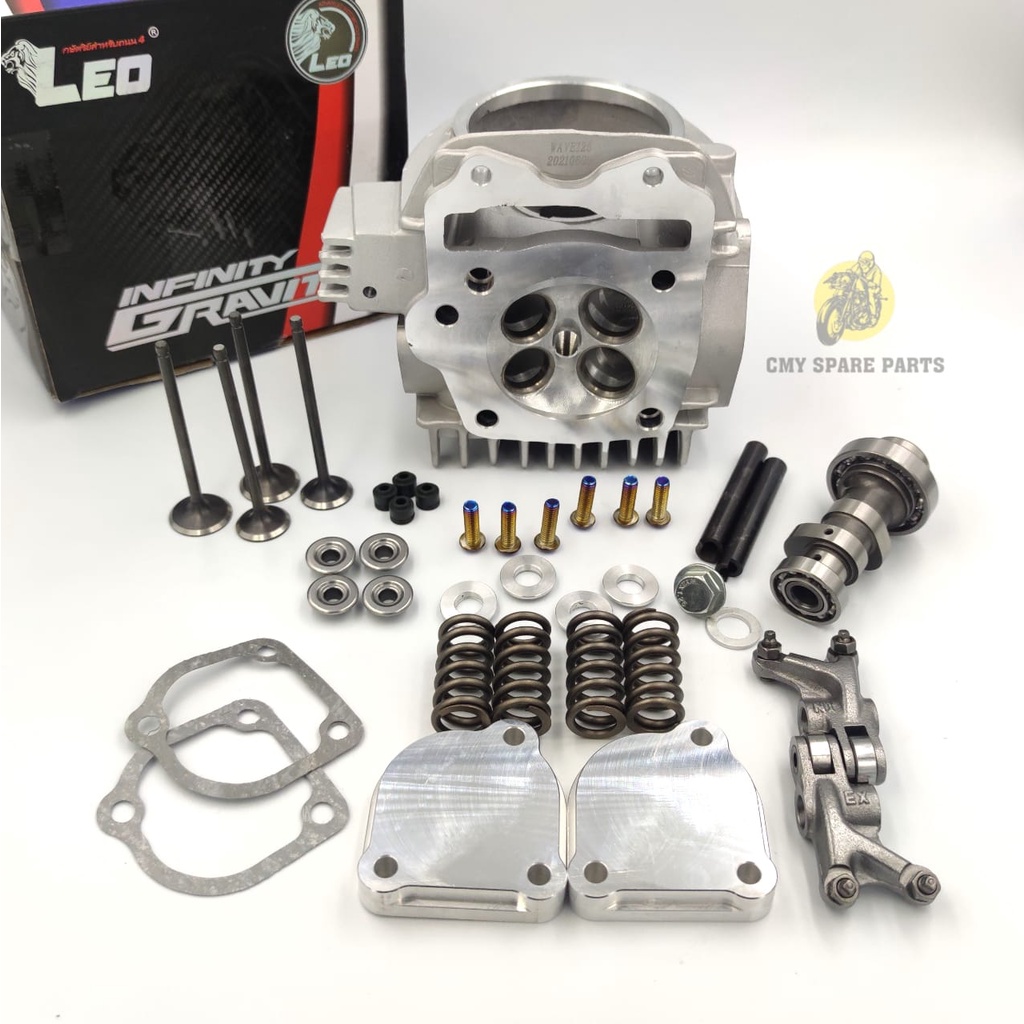 LEO WAVE 125 4VALVE CYLINDER HEAD (SUPER 4VALVE HEAD) / HEAD WAVE 125 4 ...