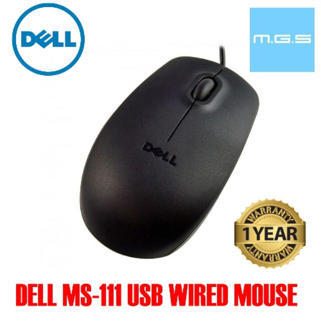 DELL MS111 USB Optical Mouse 3 BUTTON WHEEL MICE | Shopee Malaysia