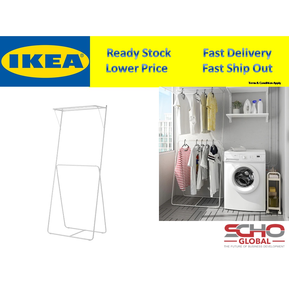 IKEA-SLIBB Drying rack, 2 levels, grey 78x46x185 cm | Shopee Malaysia