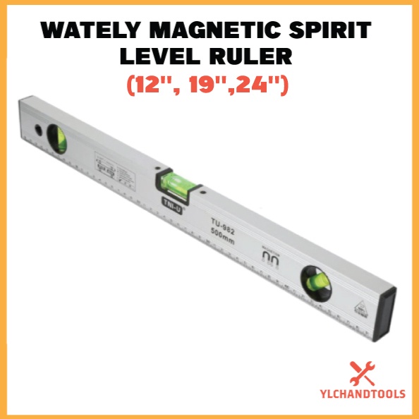 WATELY MAGNETIC SPIRIT LEVEL RULER ( 12'',19'',24'' ) | Shopee Malaysia