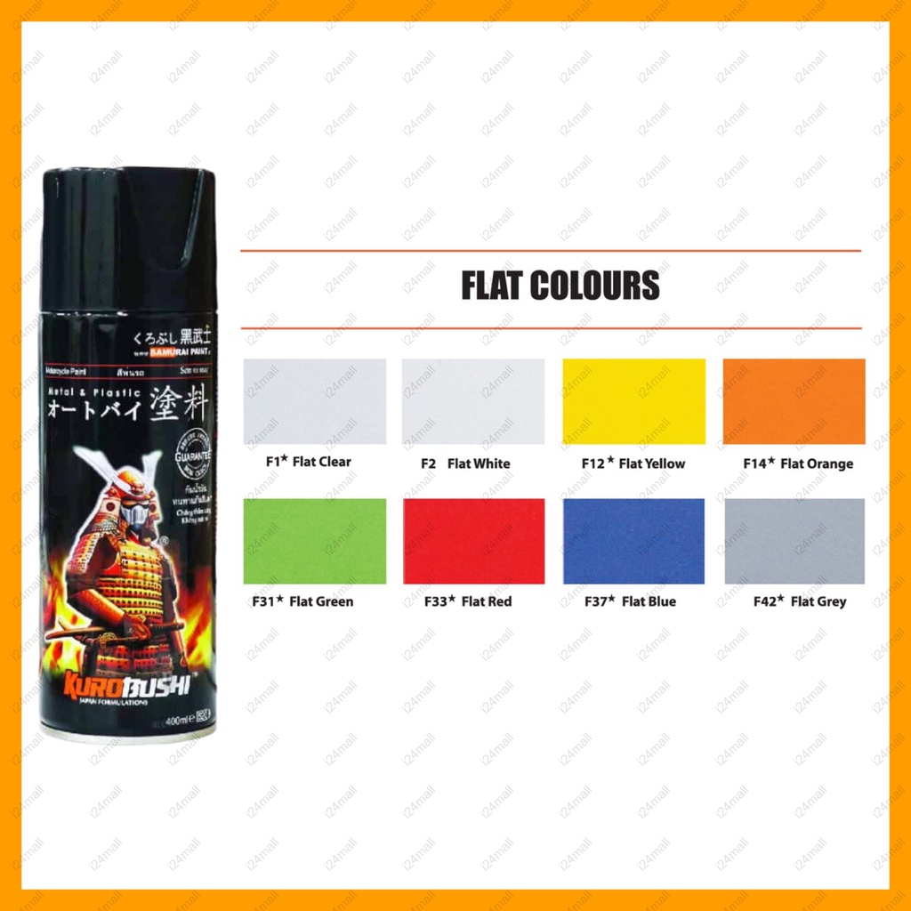 Samurai Spray Paint Flat Colour / C018 DECORATIVE CHROME 400ML | Shopee ...