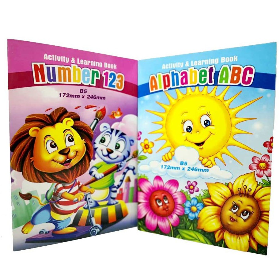 Activity & Learning 2 Books (Alphabet ABC & Number 123) 2 pcs/set For ...