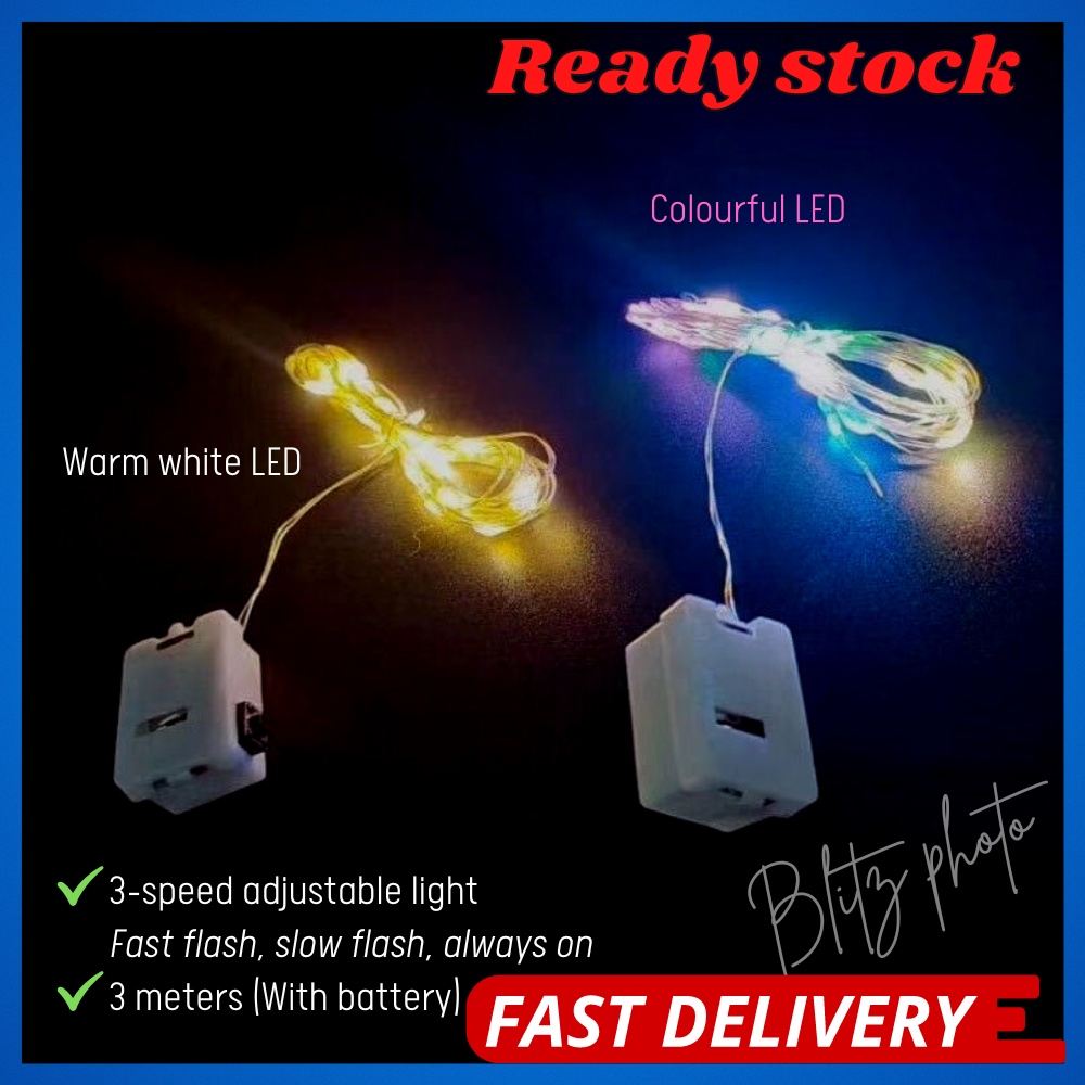 Led light string lampu hiasan battery powered fairy twinkle lights ...