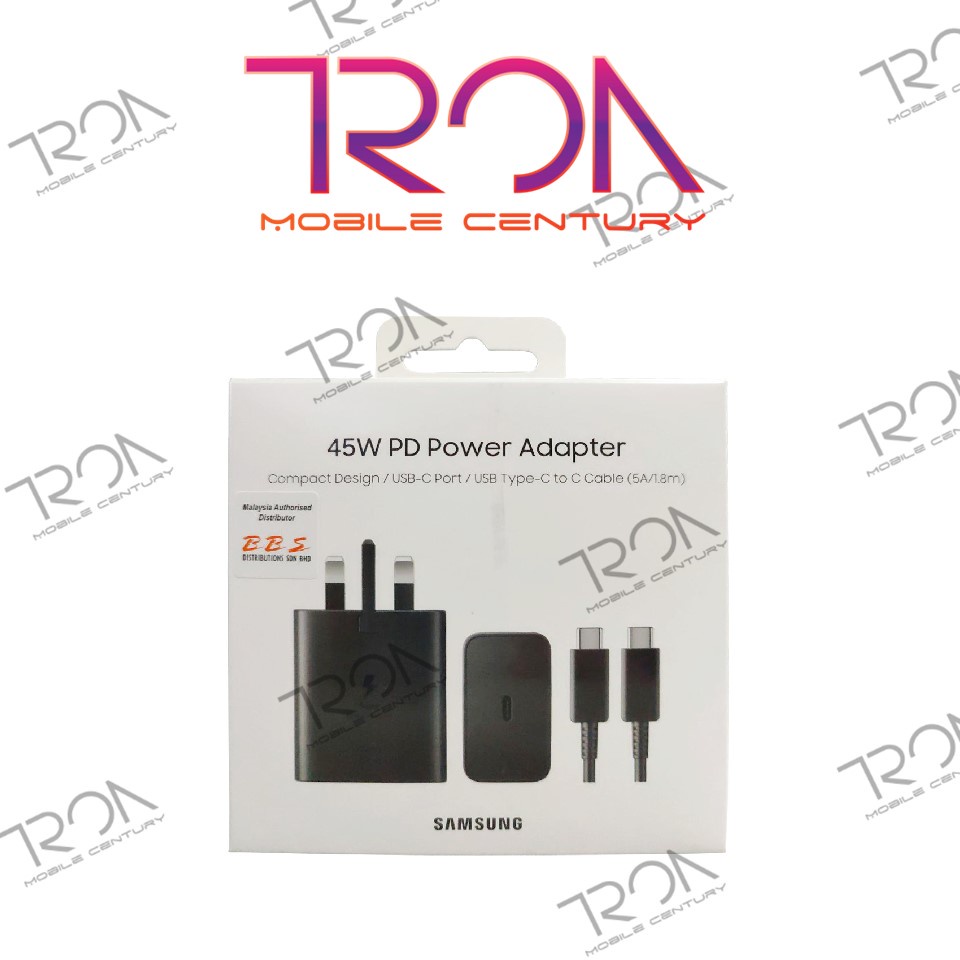 (Ready Stock) Samsung 45W PD Power Adapter (T4510)(With 5A USB-C to USB ...