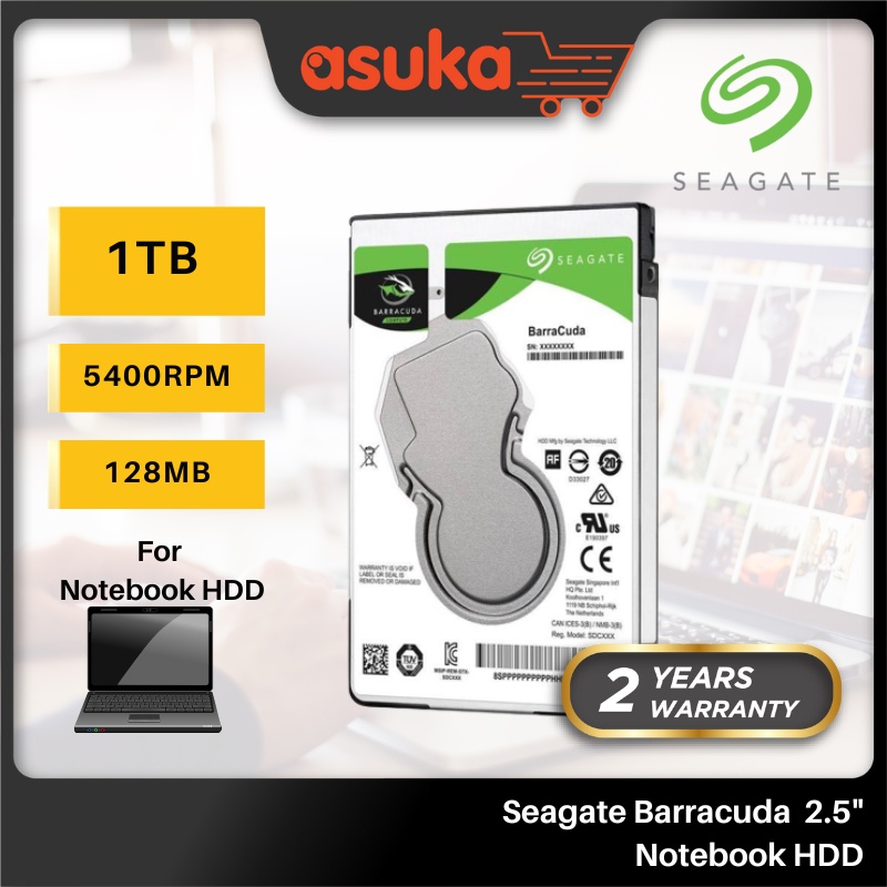 Seagate Barracuda 1TB 2.5" Notebook HDD - 5400RPM/ 128MB (ST1000LM048) | Shopee Malaysia