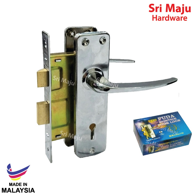 MAJU Original Fuda 2 Level Mortice Mortise Door Lever Handle Lock Kunci ...