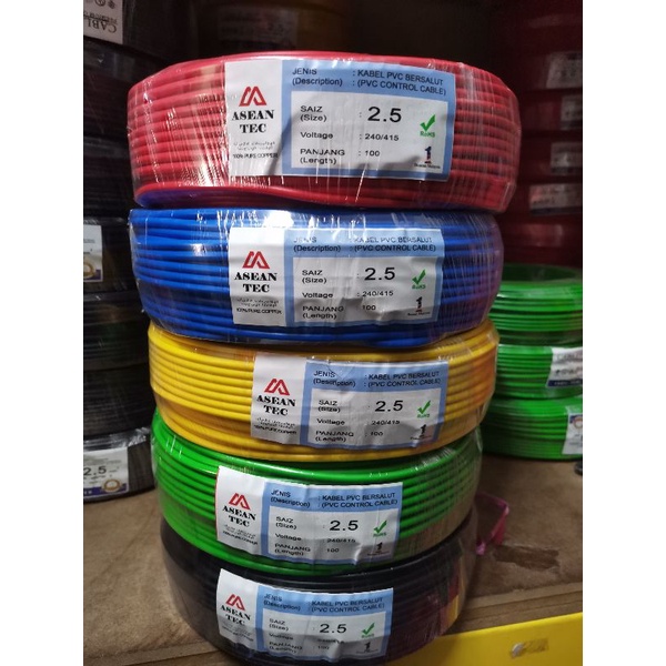 2.5MM PURE COPPER 100% PVC CABLE / WAYAR | Shopee Malaysia