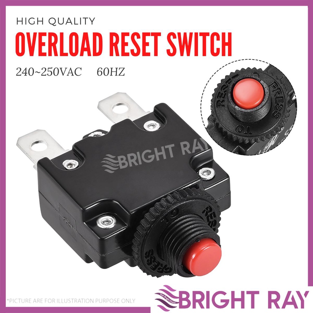 [1PC] Mini Circuit Breaker 250VAC 15A Overload Switch Thermal Overload ...