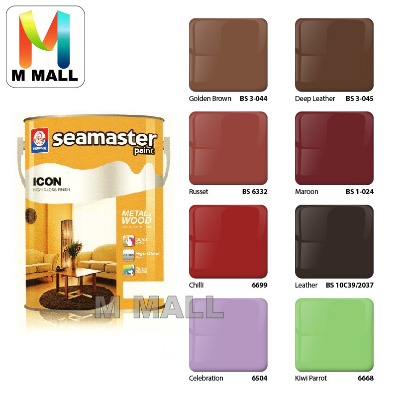 5 Litres | 5L Seamaster Icon High Gloss Finish Paint for Wood & Metal ...
