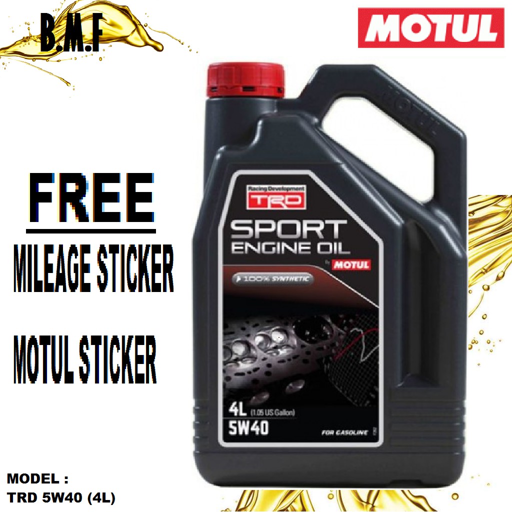 TOYOTA Motul TRD 5W40 4 Liter GASOLINE 100% SYNTHETIC ENGINE OIL ...