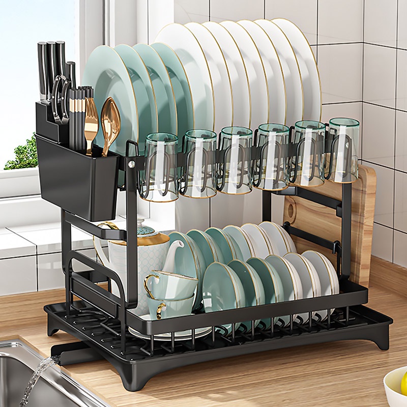 Kitchen Dish Drainer Rack Rak Pinggan Kitchen Storage Rack with Tray ...