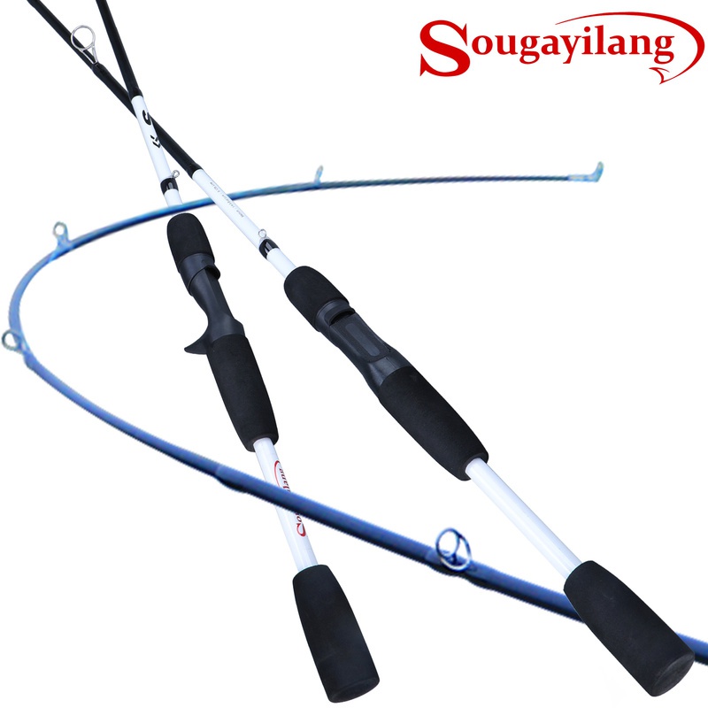 Sougayilang 2 Sections Carbon Fiber Fishing Rod Portable Spinning/Casting Fishing Rod Outdoor ...