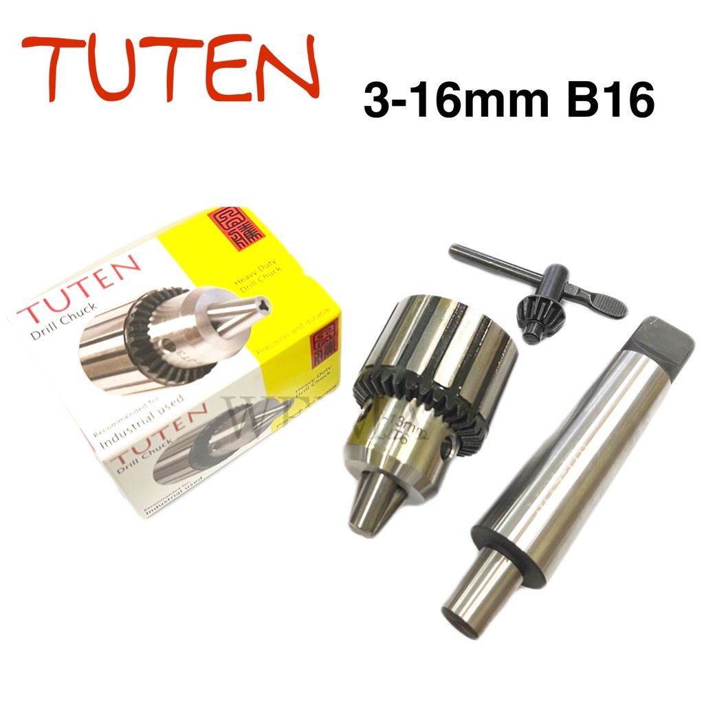[READY STOCK] TUTEN KEY TYPE DRILL CHUCK 3-16mm B16 C/W DRILL CHUCK ...