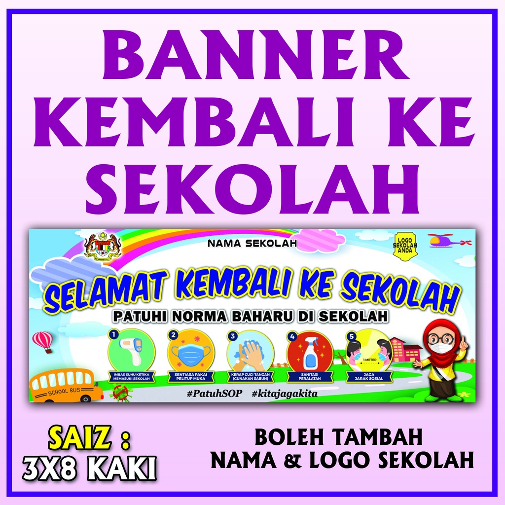 BANNER SELAMAT KEMBALI KE SEKOLAH | BACK TO SCHOOL | Shopee Malaysia