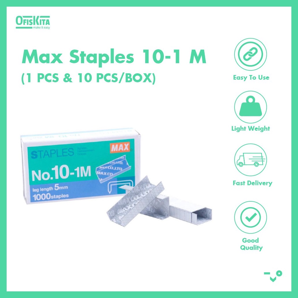 MAX Staples No.10-1M Bullet 1000PCS | Shopee Malaysia