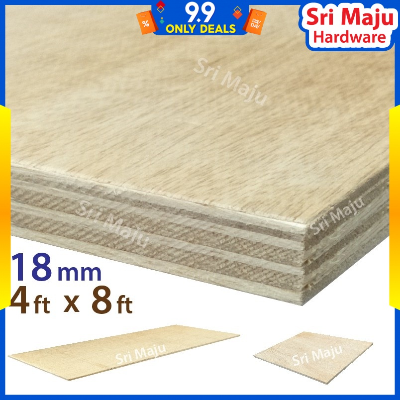 MAJU (4ft x 8ft) 18mm Plywood Timber Panel Wood Board Sheet Ply Wood ...