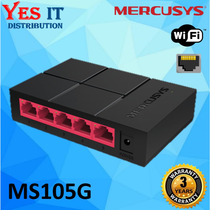 Mercusys MS105G 5-Port Gigabit 10/100/1000 Mbps Desktop Network ...