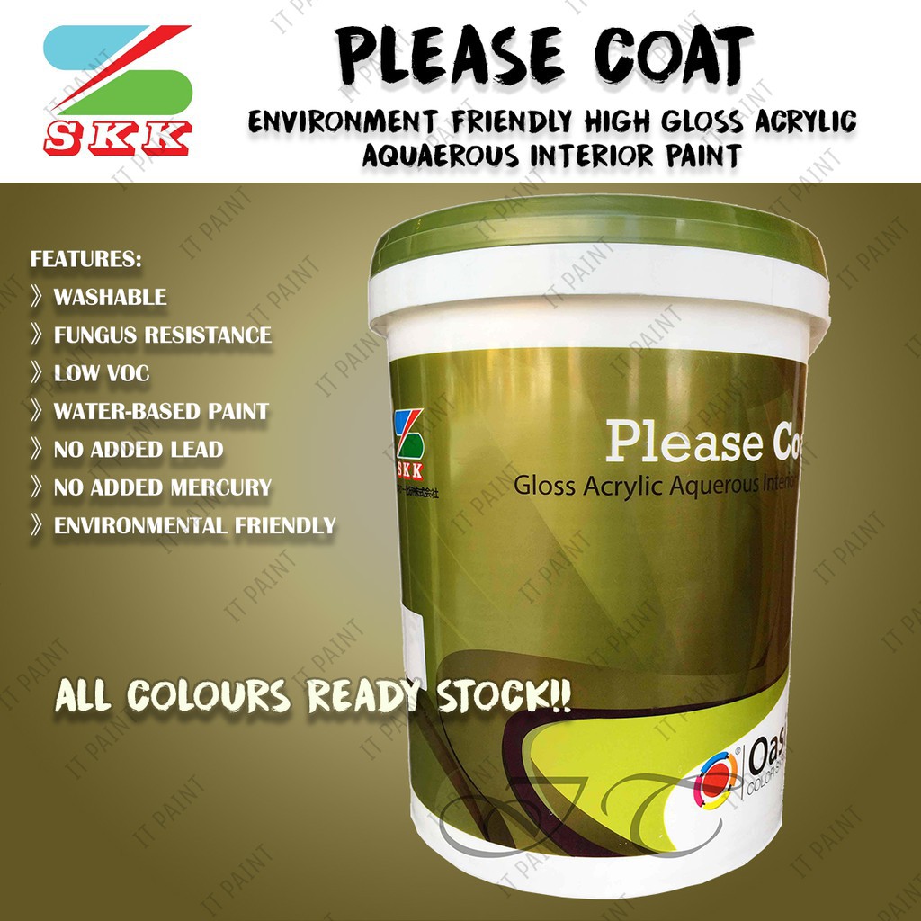 [Custom Color] 5 Liter SKK Paint Please Coat Interior High Gloss Paint ...