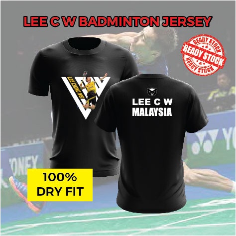 LEE CHONG WEI MALAYSIA PLAYER BADMINTON MICROFIBER DRI FIT JERSEY SHORT SLEEVE SPORT | Shopee ...