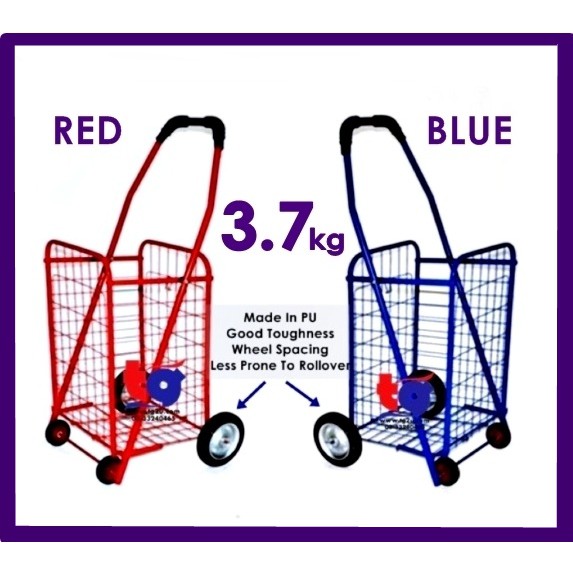 Folding Market Trolley Shopping Cart Troli Pasar Trolley Cart basket ...