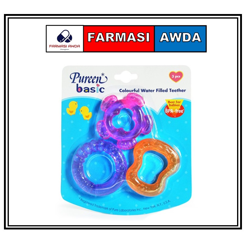 PUREEN Basic Water Filled Teether Colourful (3pcs) / Safari (1pc ...