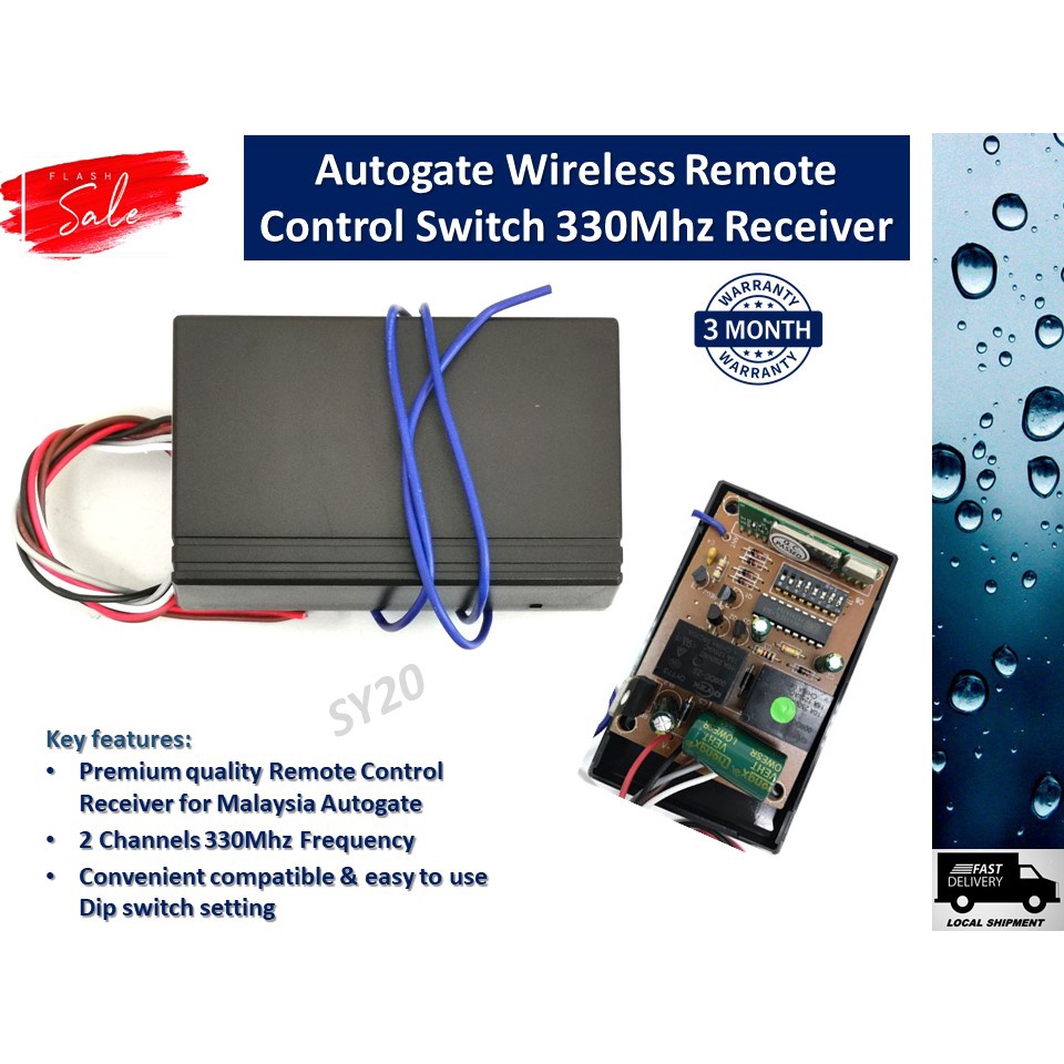 Autogate Wireless Remote Control Switch 330Mhz Receiver | Shopee Malaysia