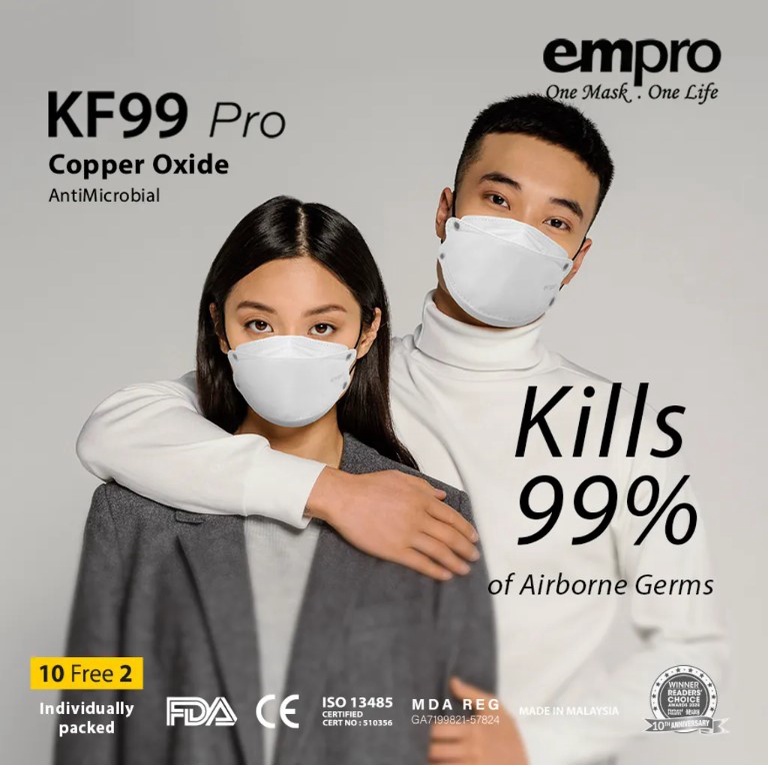 Empro KF99 Pro Copper Oxide Antimicrobial Face Mask 12 Pieces | Shopee ...