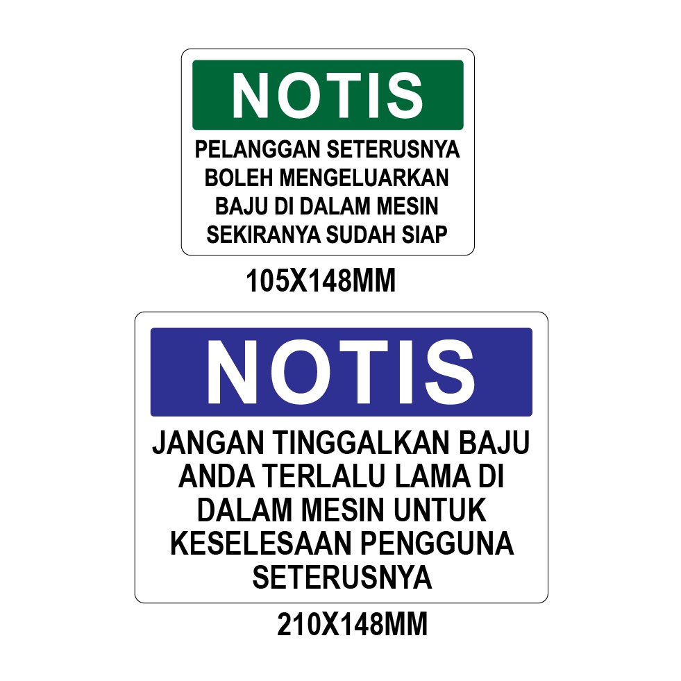 NOTIS PVC SIGN STICKER A5/4, A6/4 CUSTOM-MAKE ORDER | Shopee Malaysia