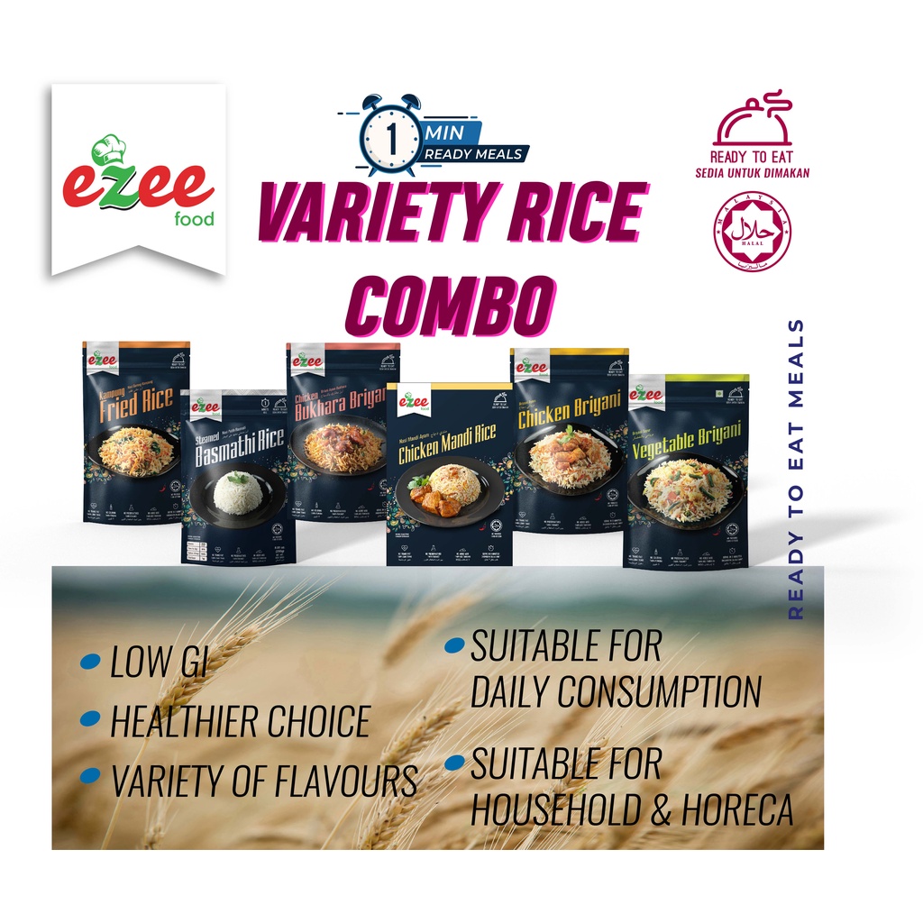 EZEEFOOD RICE VARIETIES / NASI VARIETI LOW GI, GLUTEN FREE READY TO EAT ...