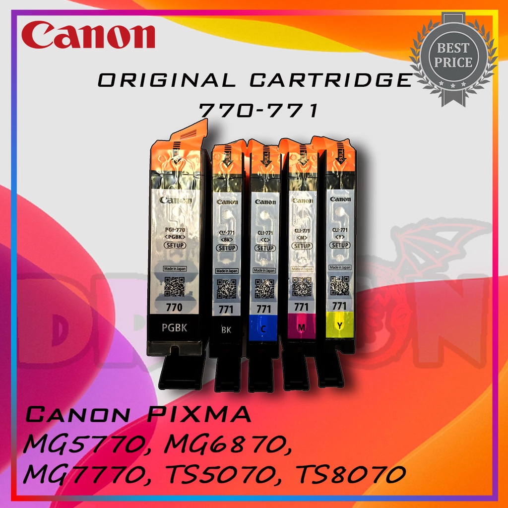 CANON PGI 770/771 5-COLOR Original Set Ink Cartridge For Canon TS8070 ...