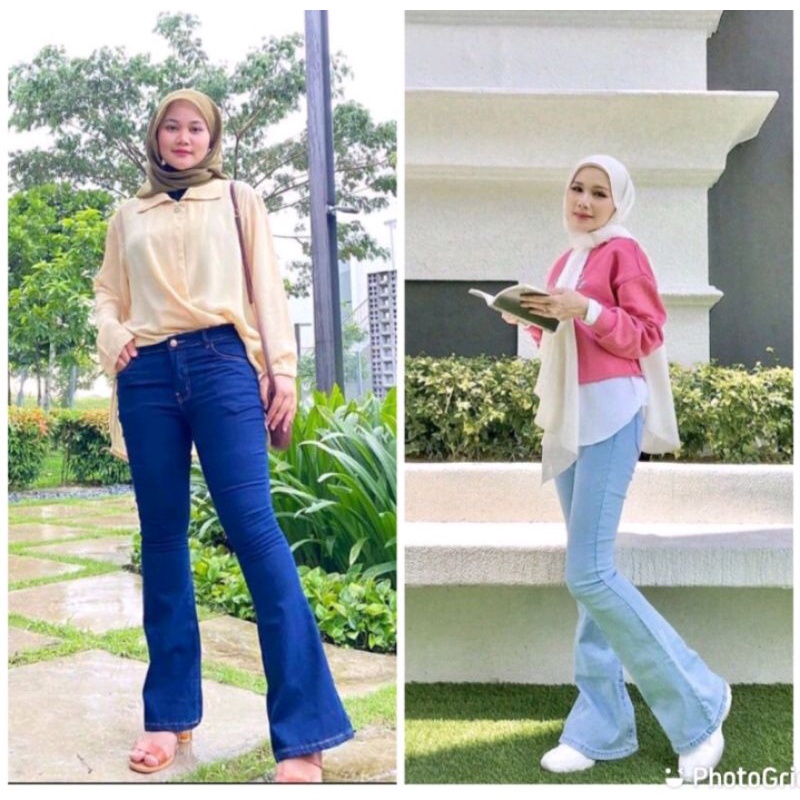 women Bootcut jeans denim,ready stock, | Shopee Malaysia