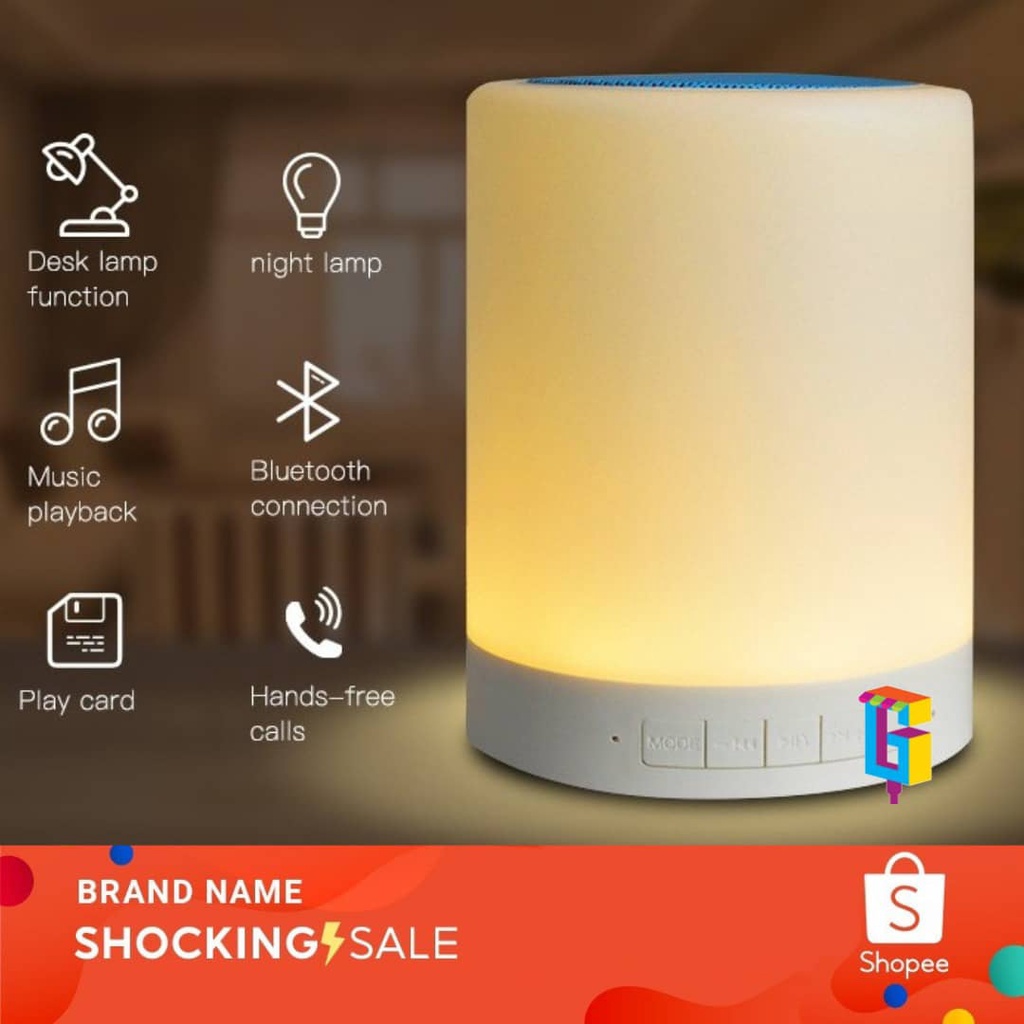 CL-671 Multifunctional Wireless Bluetooth Touch Table Lamp Rechargeable ...