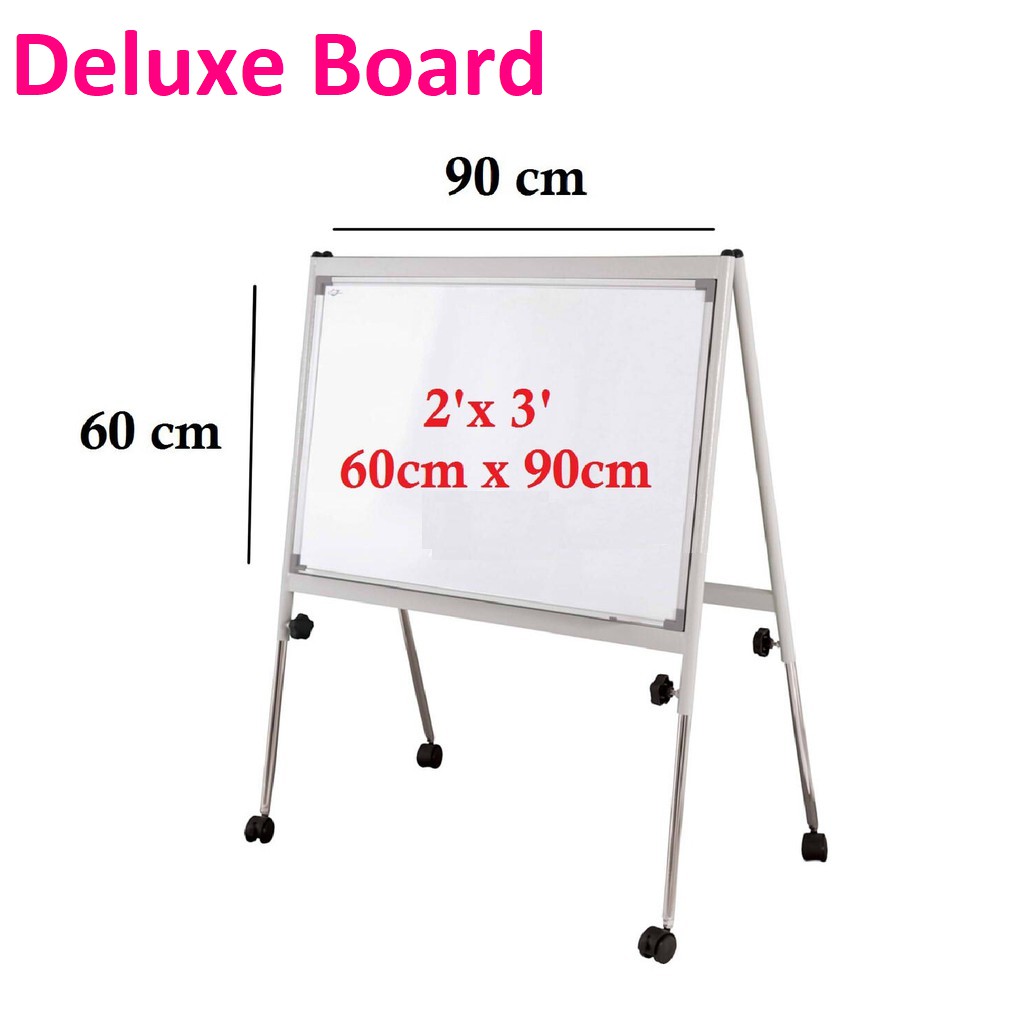 2ft x 3ft Deluxe Board 60 x 90cm / Magnetic Whiteboard Stand Adjustable ...