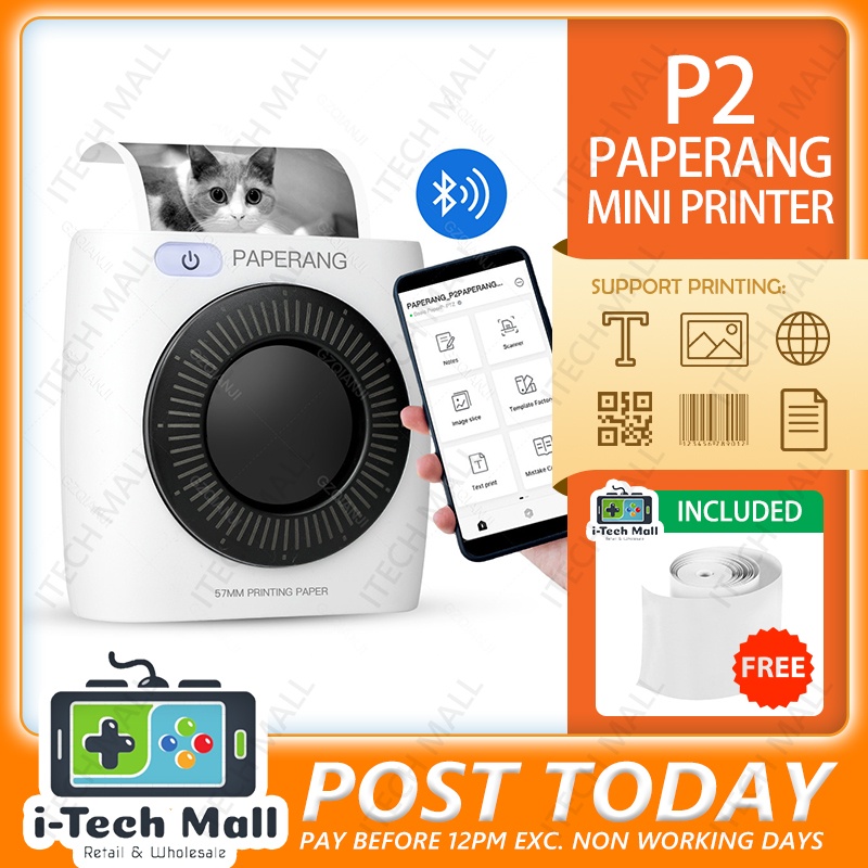 Paperang P2 Bluetooth Mini Printer Wireless Sticker Label Printer ...