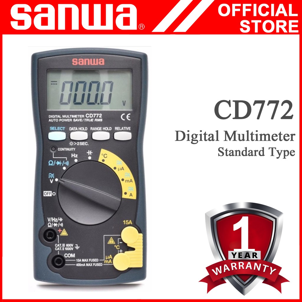 Sanwa CD772 Digital Multimeter (w/ Temperature measurements) | Shopee ...
