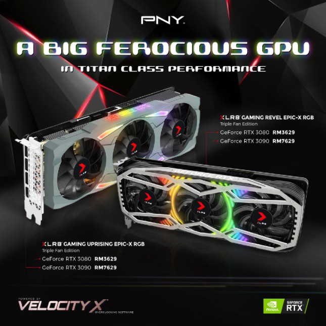 การ์ดจอ PNY VGA RTX 3070 Ti XLR8 Gaming UPRISING EPIC-X RGB Triple Fan ...