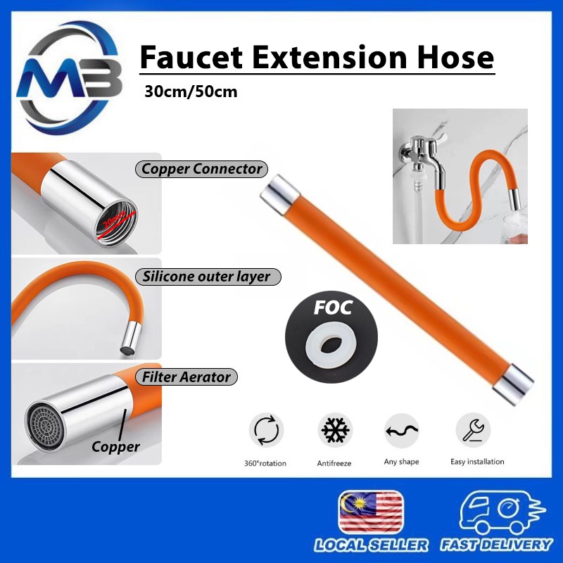 Adjustable 360 Rotate Universal Faucet Extension Extender Free Bending ...
