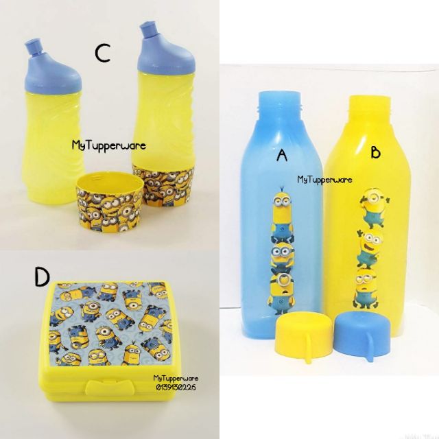 Tupperware Minion Square Bottle Bottles botol 500ml | Shopee Malaysia