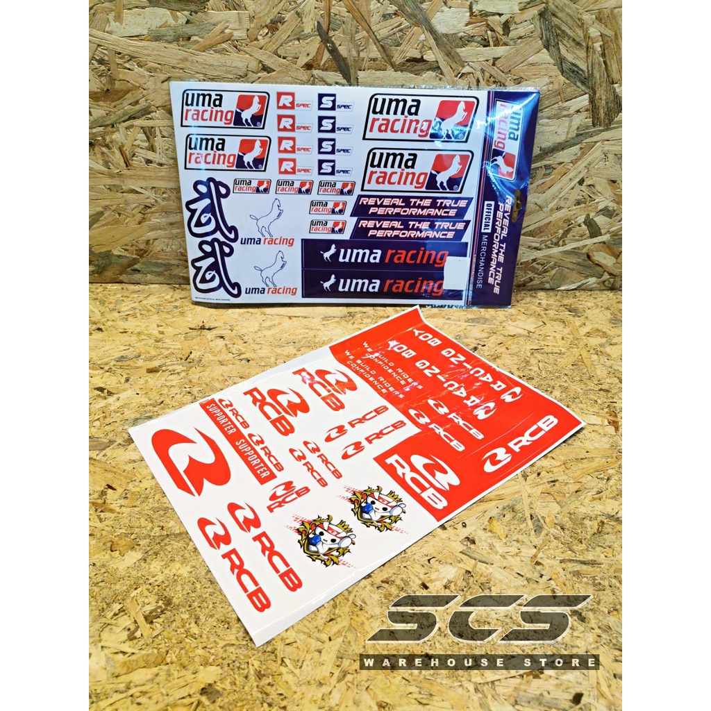 Racing Boy Sticker RCB 100% Original Uma Racing Lekat Accessories ...