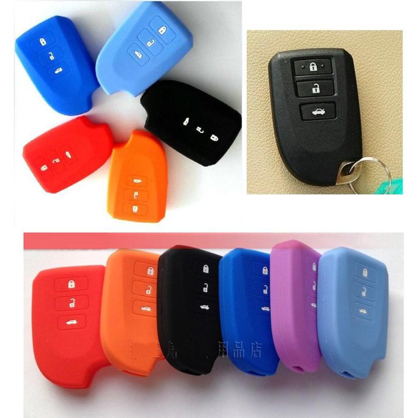 Toyota New Vios (Keyless) Silicone Key Alarm Remote Cover Casing ...