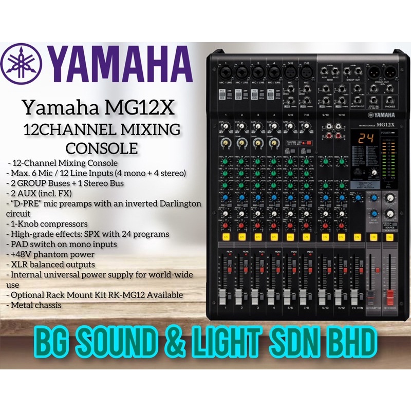 YAMAHA MG12X 12CHANNEL MIXING CONSOLE WITH EFFECT ( MG-12X / MG 12X ...