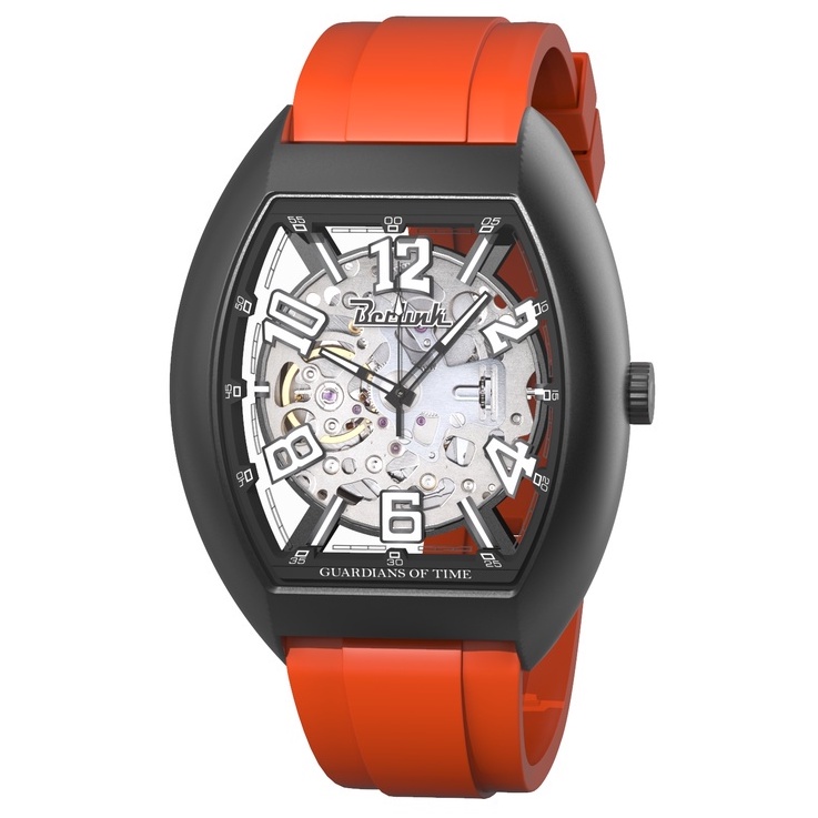 BERLINK AUTOMATIC Skeleton Watch Barrel Shape 30M Water Resistant 2 ...