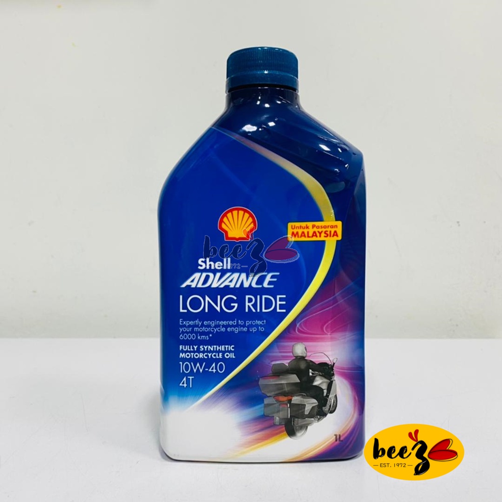 SHELL ADVANCE 4T Long Ride 10W-40 Fully Synthetic Motorcycle Engine Oil ...