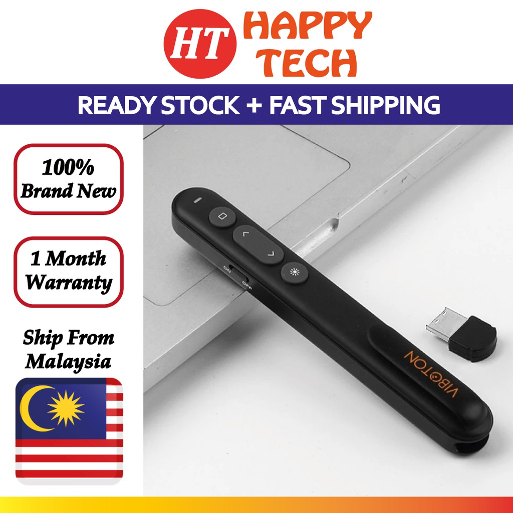 VIBOTON Wireless 2.4GHz USB Remote Control for PowerPoint Presentation ...