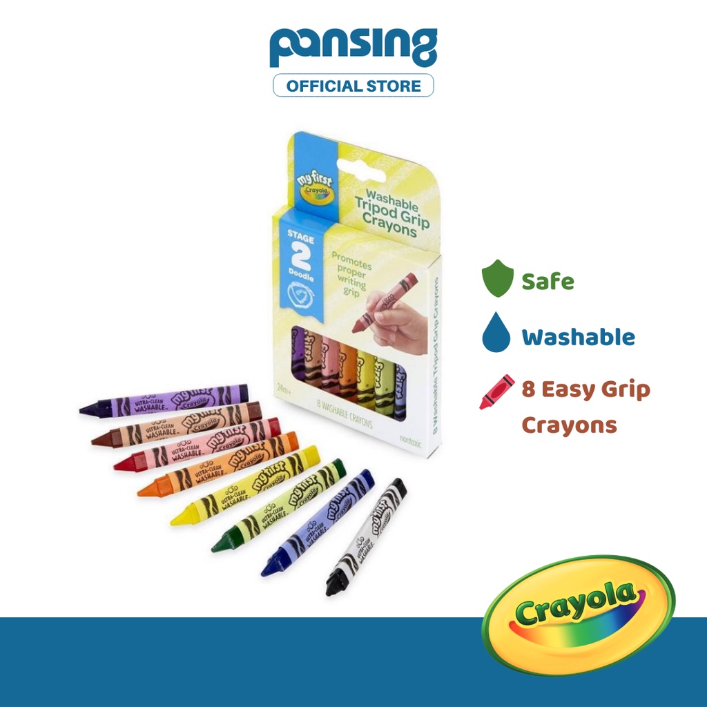 Crayola My First Crayola Washable Tripod Grip Crayons (8 Count ...