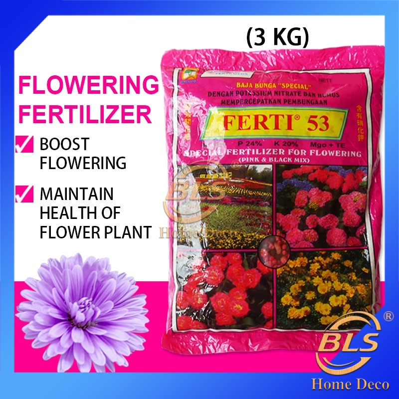 3 KG SPECIAL FERTILIZER FOR FLOWERING FERTI 53 ( PINK & BLACK ) BAJA ...