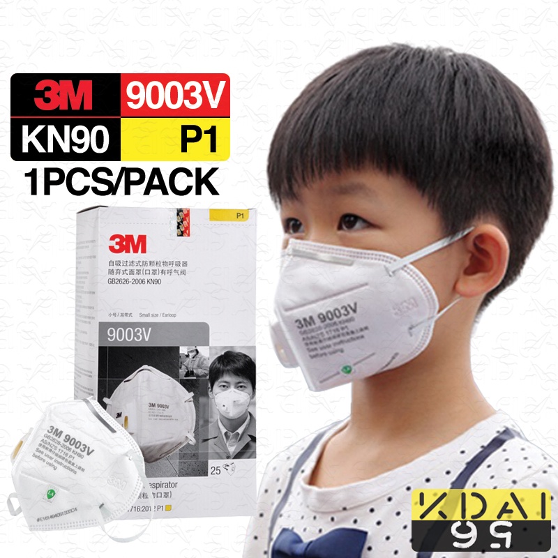 3M 9003V KIDS Earloop 1PC/PACK Respirator Small Size Face Mask KN90 PM2.5 3M N95 MASK 3M 9513 ...