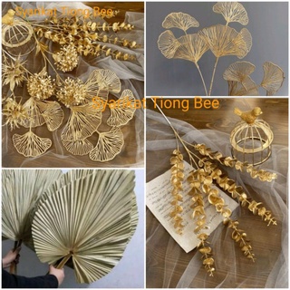 ARTIFICIAL GOLD LEAVES/新年装饰/发财果 /Daun Kipas Kering/daun/hiasan pelamin ...
